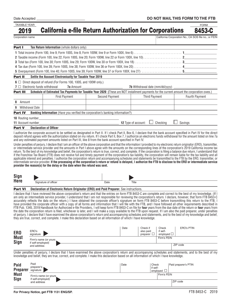 8453 Ol California 2019-2025 Form - Fill Out and Sign Printable PDF ...