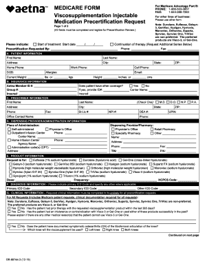 Aetna Viscosupplementation Form 2023 - Printable Forms Free Online