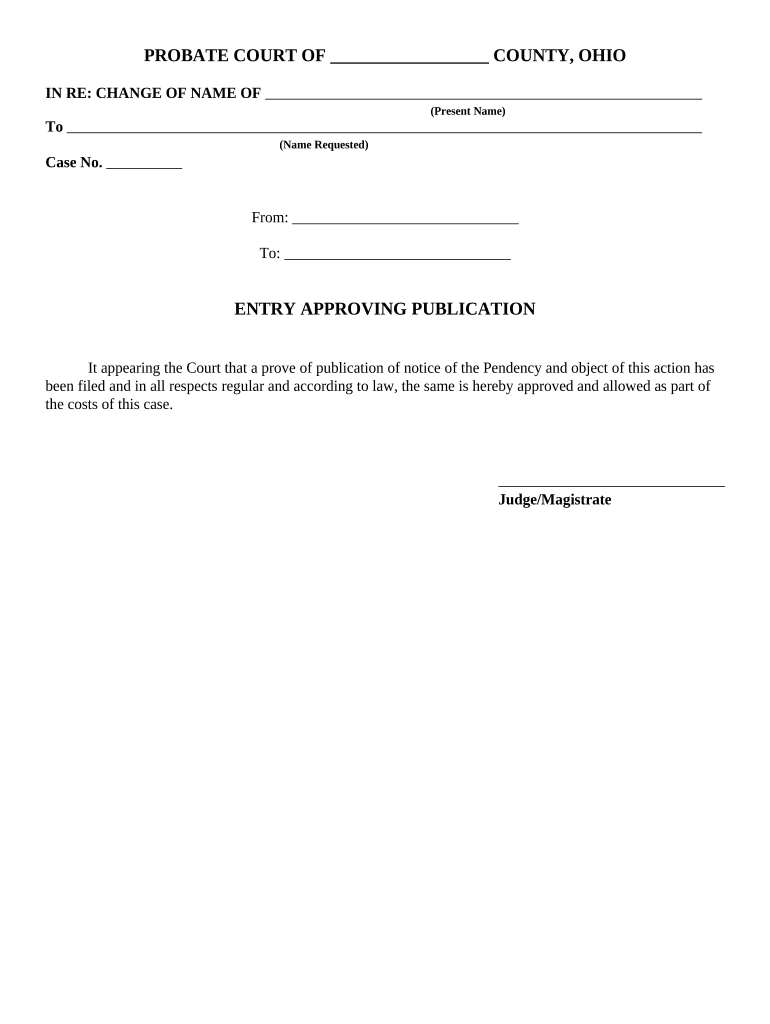 Ohio Name Change Form Fill Out And Sign Printable PDF Template SignNow