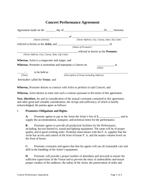 Performance Agreement Template