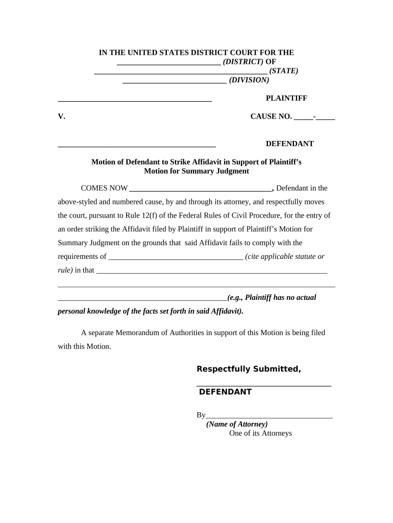 Affidavit Of Defendant Supporting Motion For Summary Vrogue co Affidavit Of Defendant Supporting Motion For Summary Vrogue co