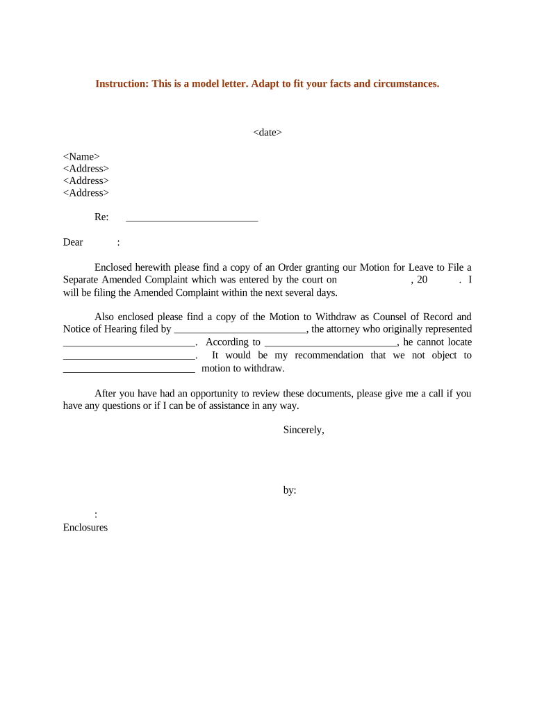 Sample Amended Complaint Complete With Ease AirSlate SignNow