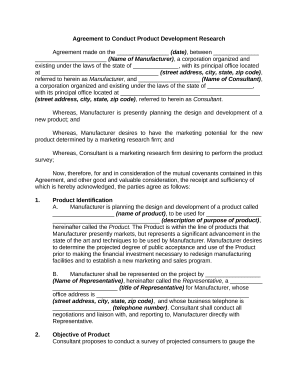 Market Research Agreement Template