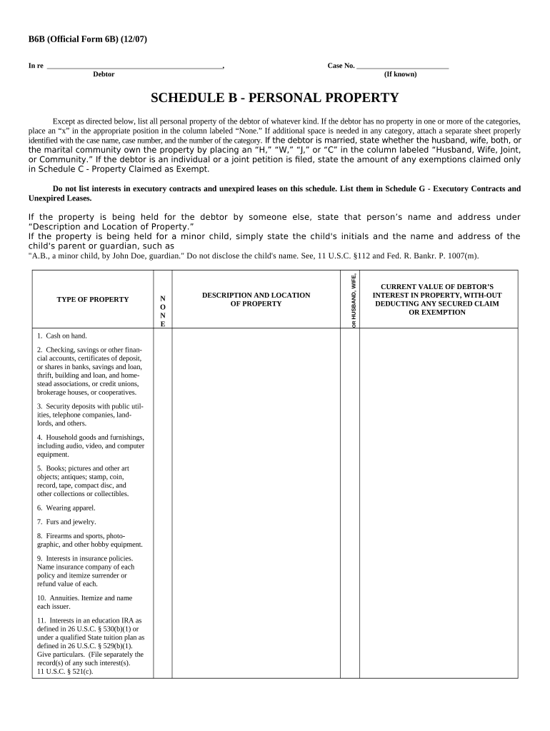 Property Schedule B Form Fill Out And Sign Printable PDF Template Property Schedule B Form Fill Out And Sign Printable PDF Template