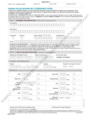 Virgin Pulse Biometric Screening Form 2023 - Printable Forms Free Online