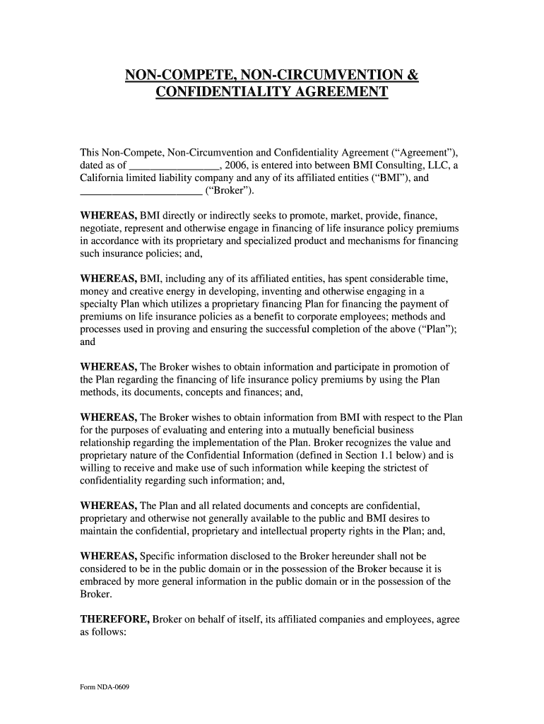 Non Circumvention Agreement 2006 2023 Form Fill Out And Sign