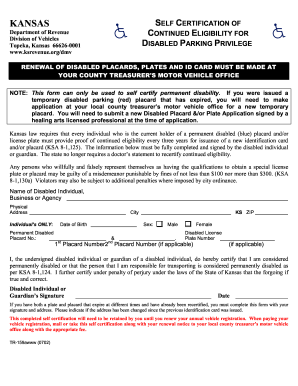 Kansas disabled parking form - Fill Out and Sign Printable PDF Template | SignNow