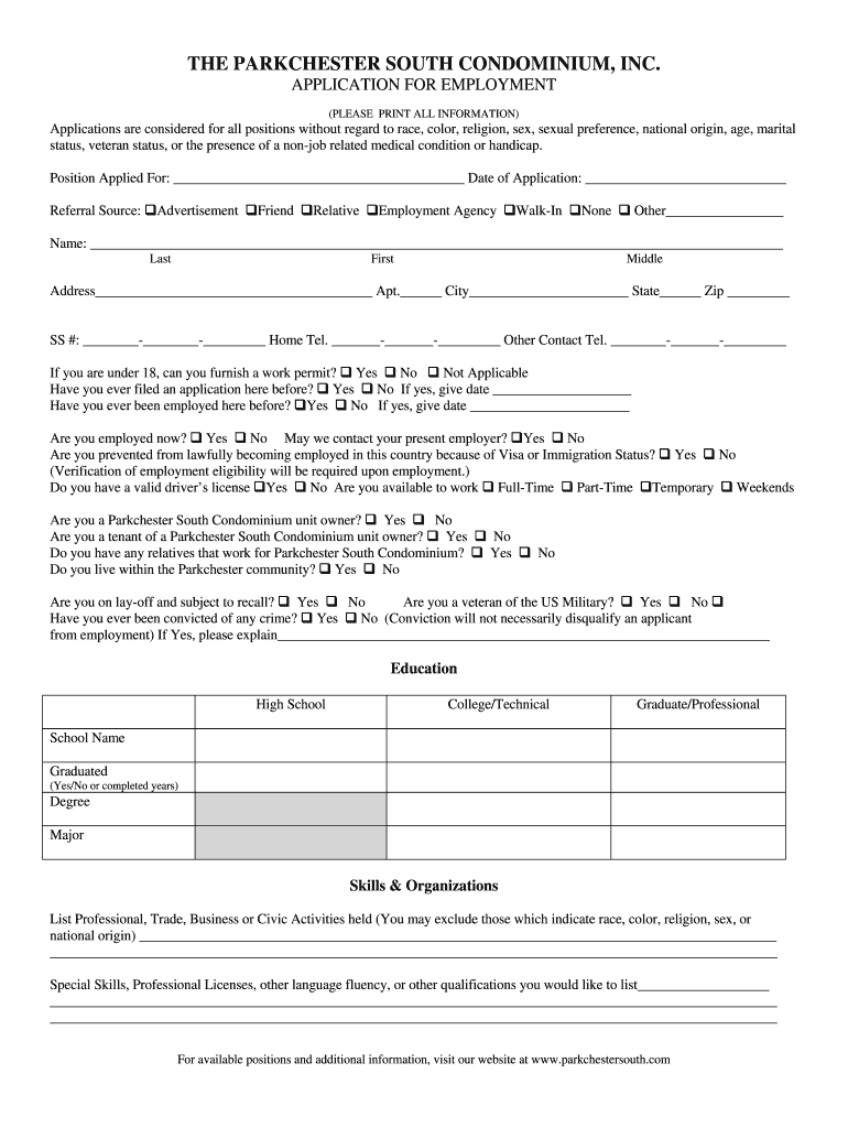 Parkchester Application Fill Out And Sign Printable PDF Template Parkchester Application Fill Out And Sign Printable PDF Template