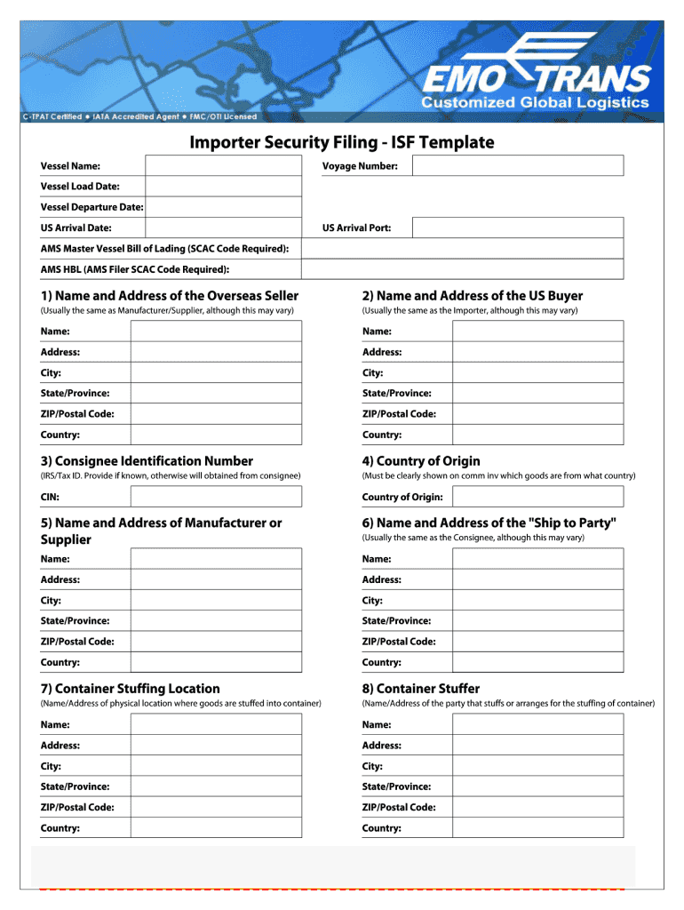 Isf Template Edit Share AirSlate SignNow