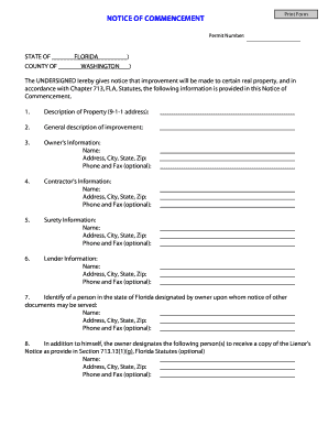 Florida notice of commencement fillable form - Fill Out and Sign ...