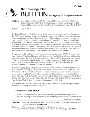 Tsp 76 fillable form - Fill Out and Sign Printable PDF Template | SignNow