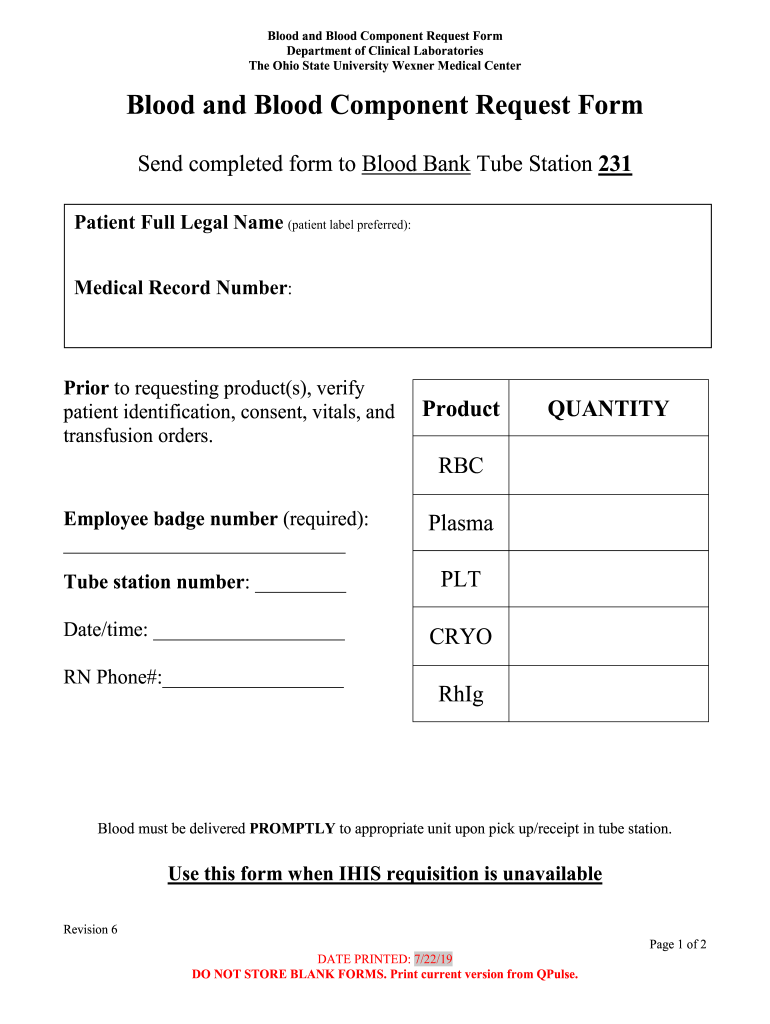 Blood Request Form Complete With Ease AirSlate SignNow