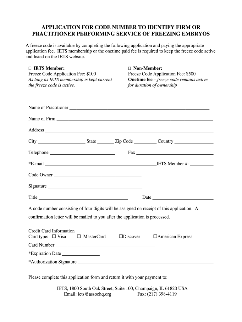 Application For Code Number To Identify Firm Or Practitioner Form Application For Code Number To Identify Firm Or Practitioner Form
