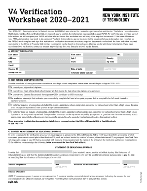Verification Worksheet