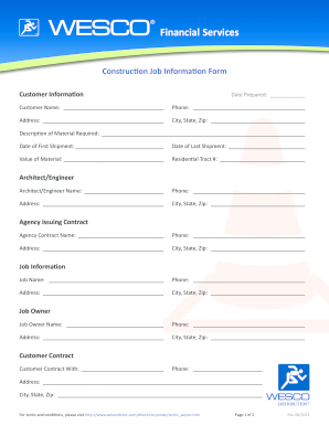 Construction Employment Application Template