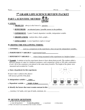 7th Grade Life Science Worksheets