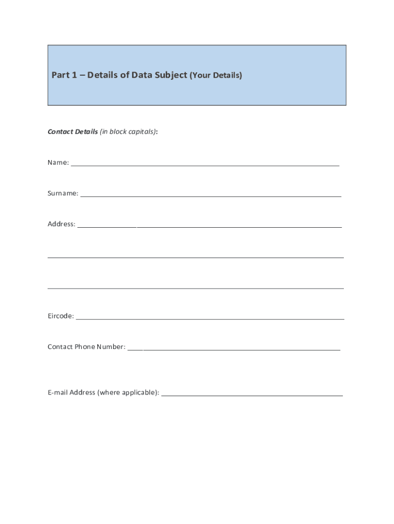 Subject Access Request Data Protection Form Fill Out And Sign Subject Access Request Data Protection Form Fill Out And Sign
