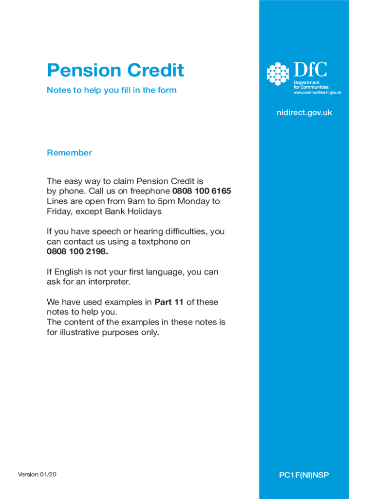 Pension Credit Application 2020 2023 Form Fill Out And Sign Printable Pension Credit Application 2020 2023 Form Fill Out And Sign Printable
