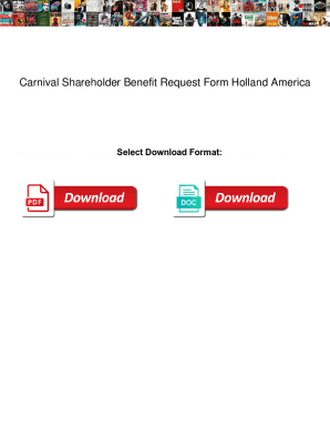 Carnival Shareholder Benefit Form 2023 - Printable Forms Free Online