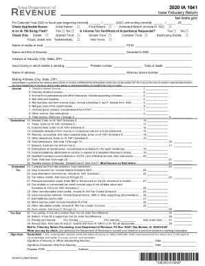Iowa Form 1041 Instructions 2020 - Fill Out and Sign Printable PDF ...