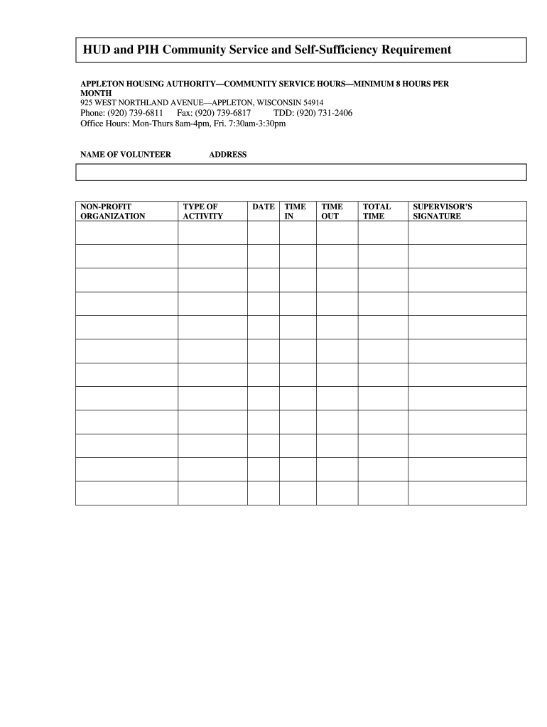 Community Service Hours Form Template Community Service Hours Form Template