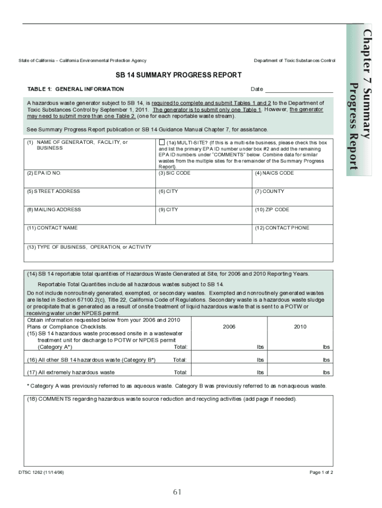 Dtsc Summary Progress Report Form Fill Out And Sign Printable PDF 