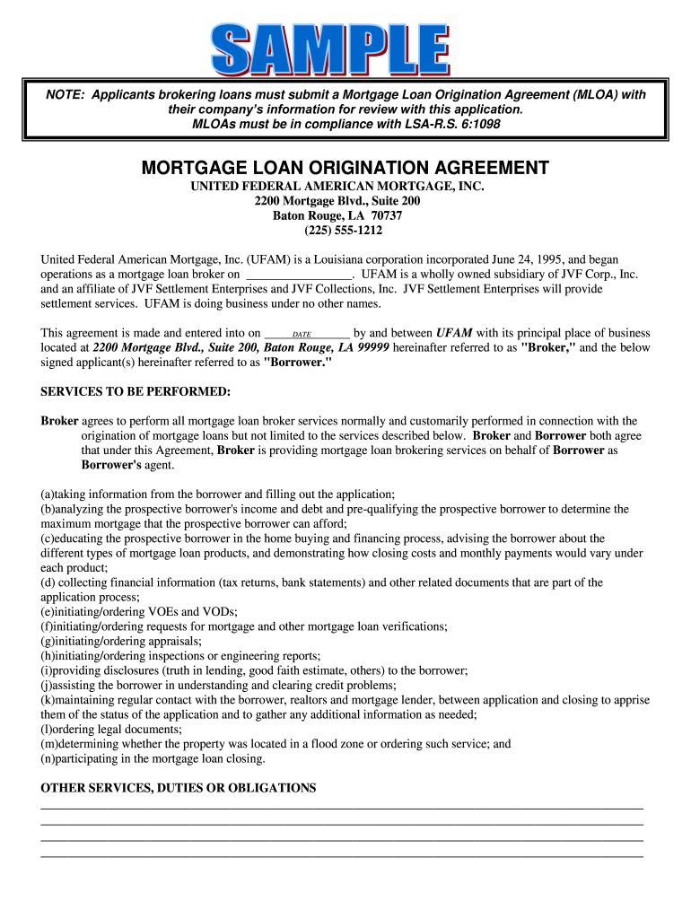 Loan Origination Agreement Form Fill Out And Sign Printable PDF Loan Origination Agreement Form Fill Out And Sign Printable PDF