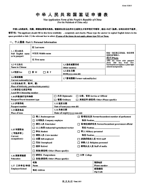 Chinese Visa Application Form 2023 - Printable Forms Free Online