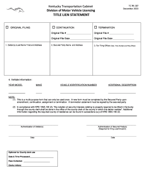 Instructions to fill form 96 187 for kentucky auto - Fill Out and Sign ...
