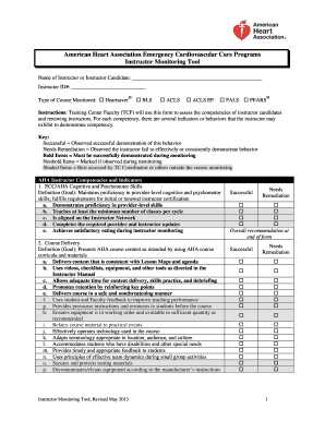 Aha instructor monitoring tool form - Fill Out and Sign Printable PDF ...