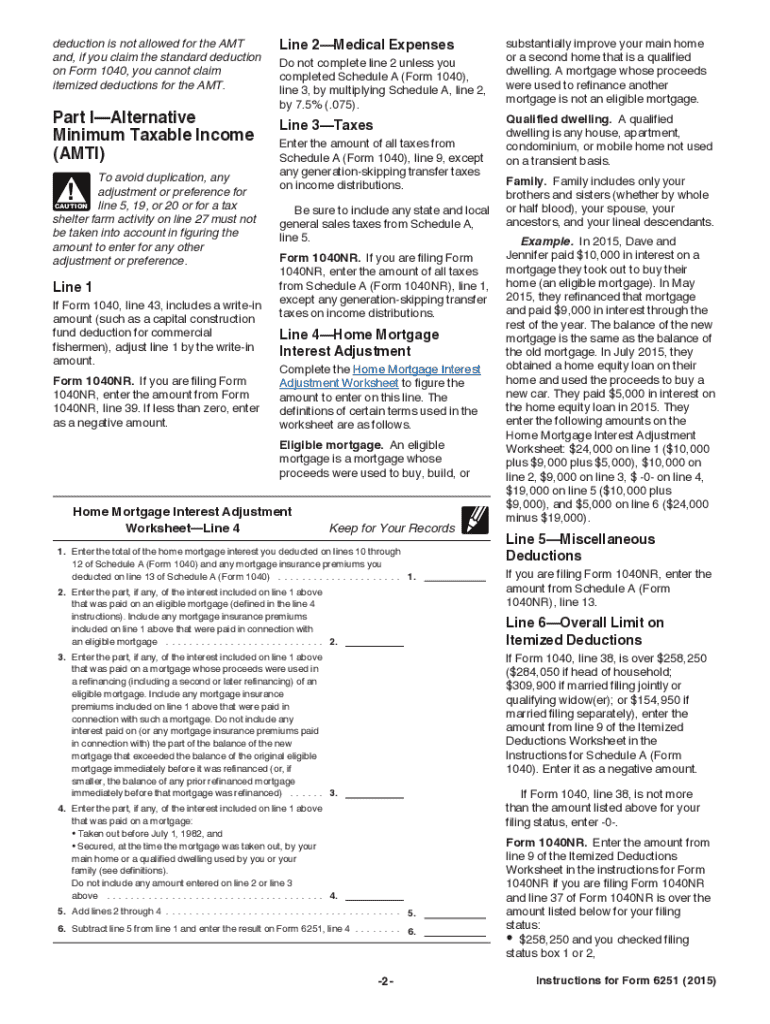 6251 Instructions Form Fill Out And Sign Printable PDF Template SignNow