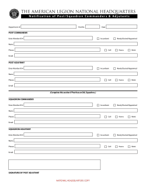 Legion post and squadron commanders and adjutants - Fill Out and Sign ...