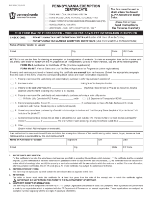 2023 Pa Tax Exempt Form - Printable Forms Free Online