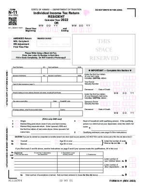 Hawaii State Tax Form 2023 - Printable Forms Free Online