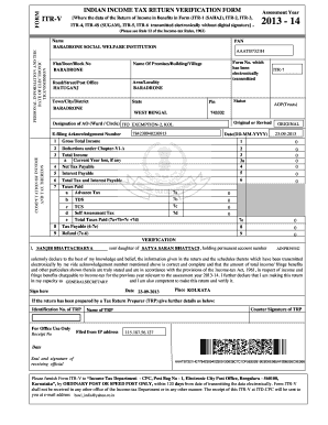 Income Tax Return Form