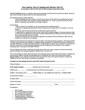 Duct leakage form - Fill Out and Sign Printable PDF Template | SignNow