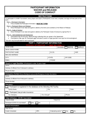 Participation Waiver And Release Form Experienced Waiver & Liability