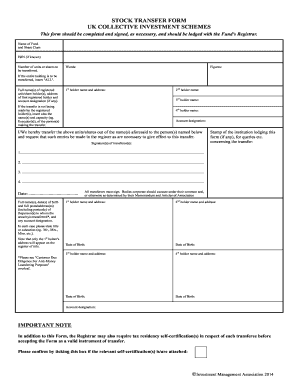 Stock transfer form uk collective investment schemes - Fill Out and ...
