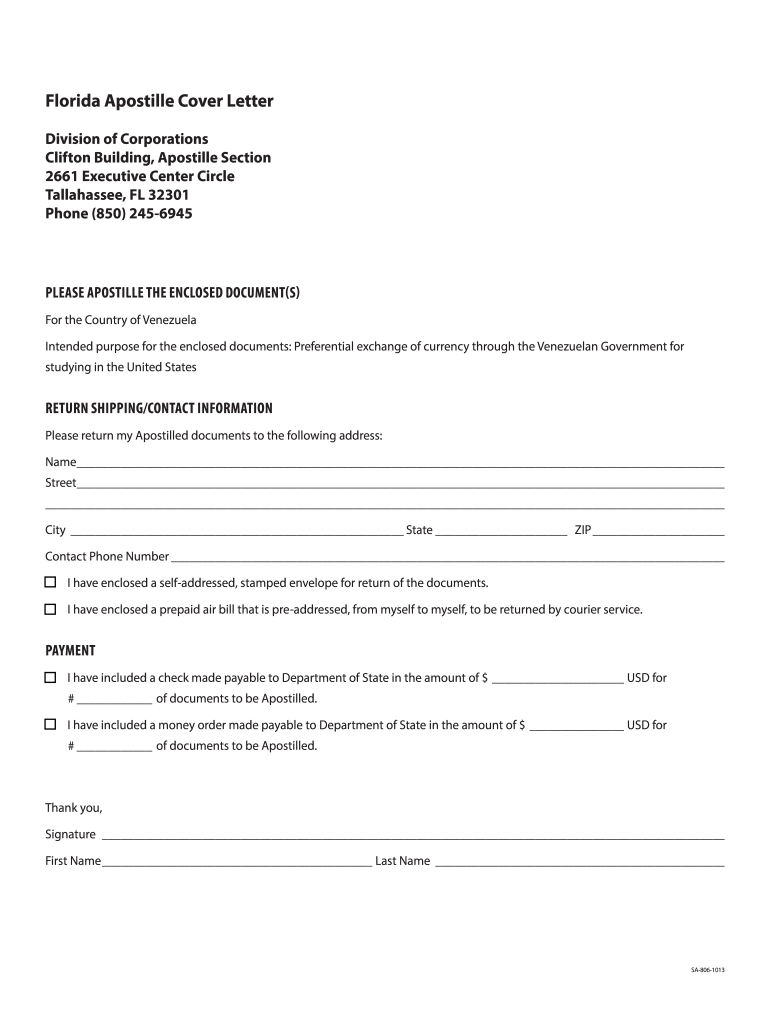 Florida Apostille Request Form Fill Out And Sign Printable PDF
