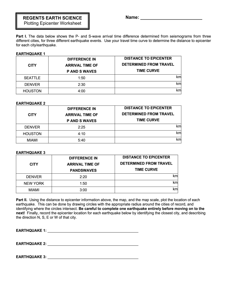 Regents Earth Science Travel Time Curve Worksheet Answer Key Form Regents Earth Science Travel Time Curve Worksheet Answer Key Form