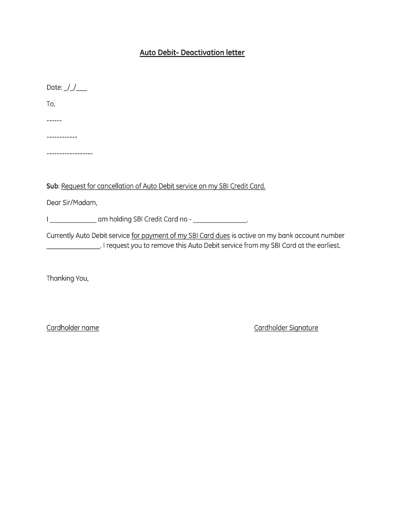 Sbi Auto Debit Deactivation Form Fill Out And Sign Printable PDF Sbi Auto Debit Deactivation Form Fill Out And Sign Printable PDF