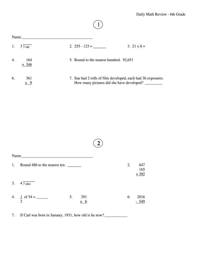Daily 6th Grade Form Fill Out And Sign Printable PDF Template SignNow Daily 6th Grade Form Fill Out And Sign Printable PDF Template SignNow