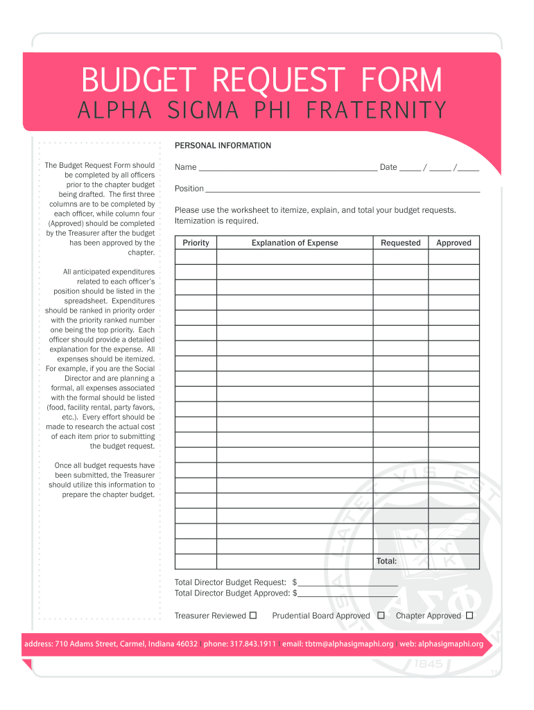 Budget Request Form Fill Out And Sign Printable PDF Template SignNow
